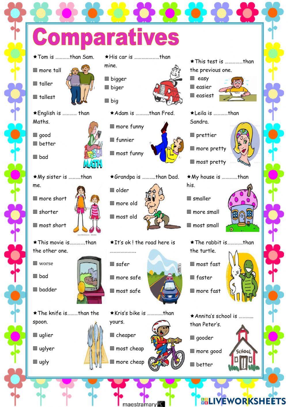 Comparatives | Free Interactive Worksheets | 1879389