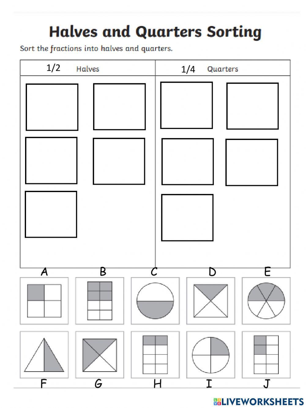 Fractions online exercise for Year 1 | Live Worksheets