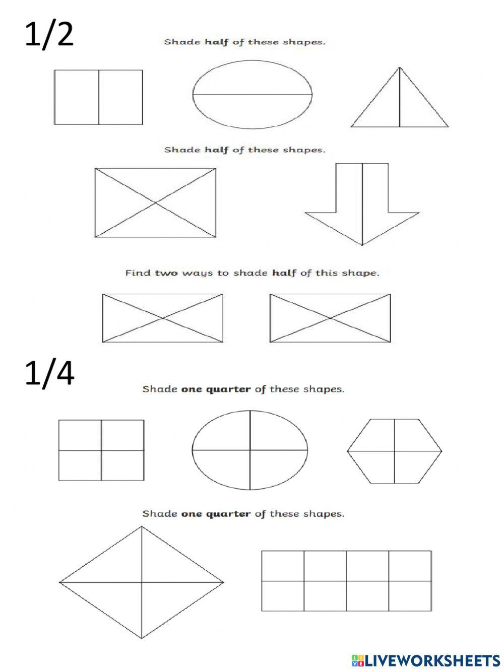 Fractions online exercise for Year 1 | Live Worksheets