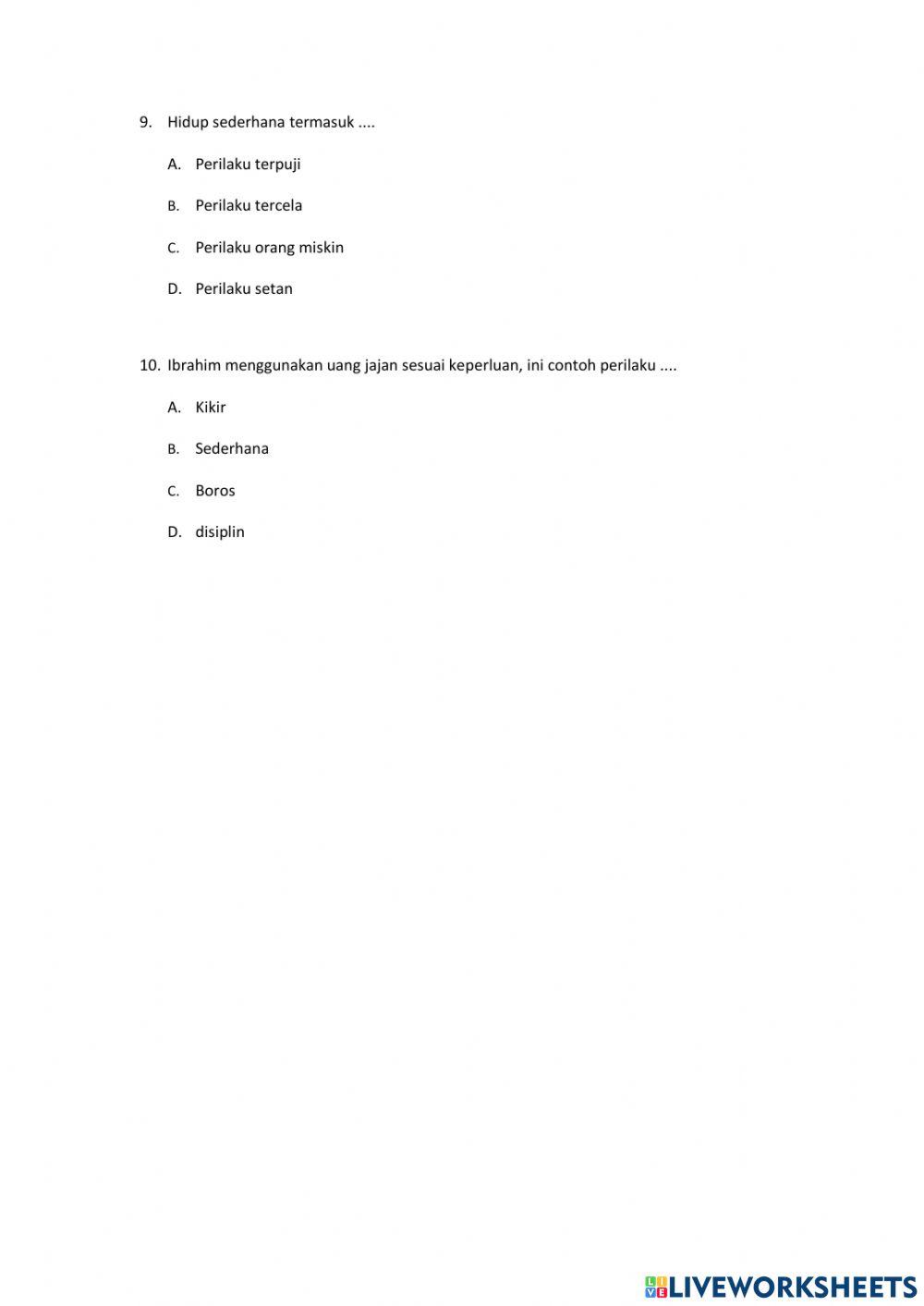 LKPD PAI Kls 5 worksheet | Live Worksheets