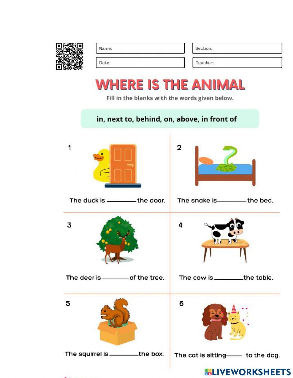 Preposition online exercise for 2° Grade | Live Worksheets