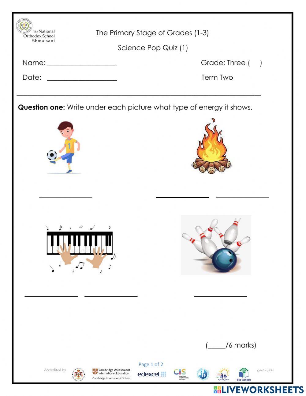 Pop Quiz online pdf worksheet | Live Worksheets