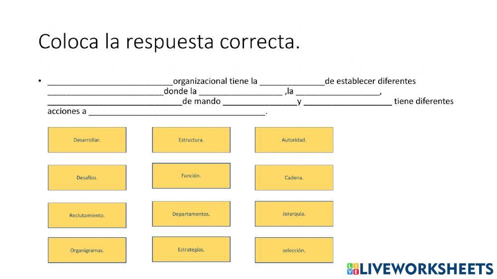 Examen 1 p Desarrollo del talento humano worksheet | Live Worksheets