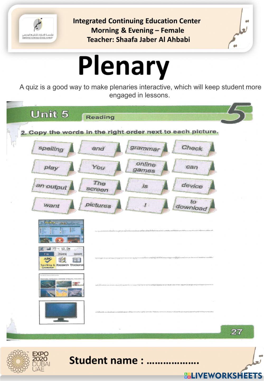 Unit 5 lesson 5 rewrite worksheet | Live Worksheets