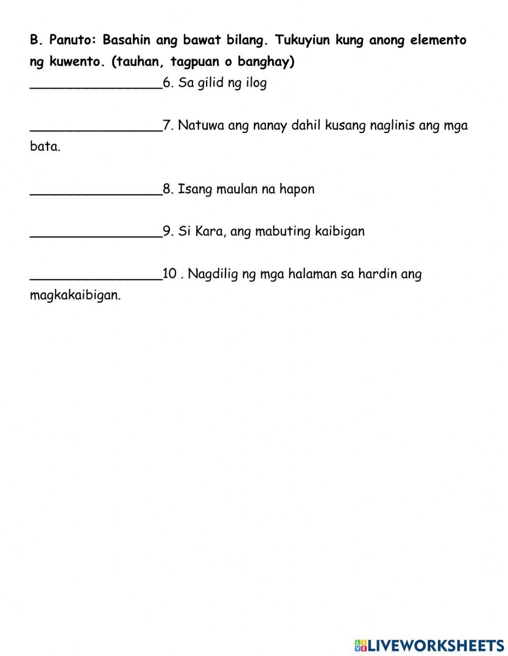 Elemento Ng Maikling Kuwento Uri Ng Maikling Kuwento