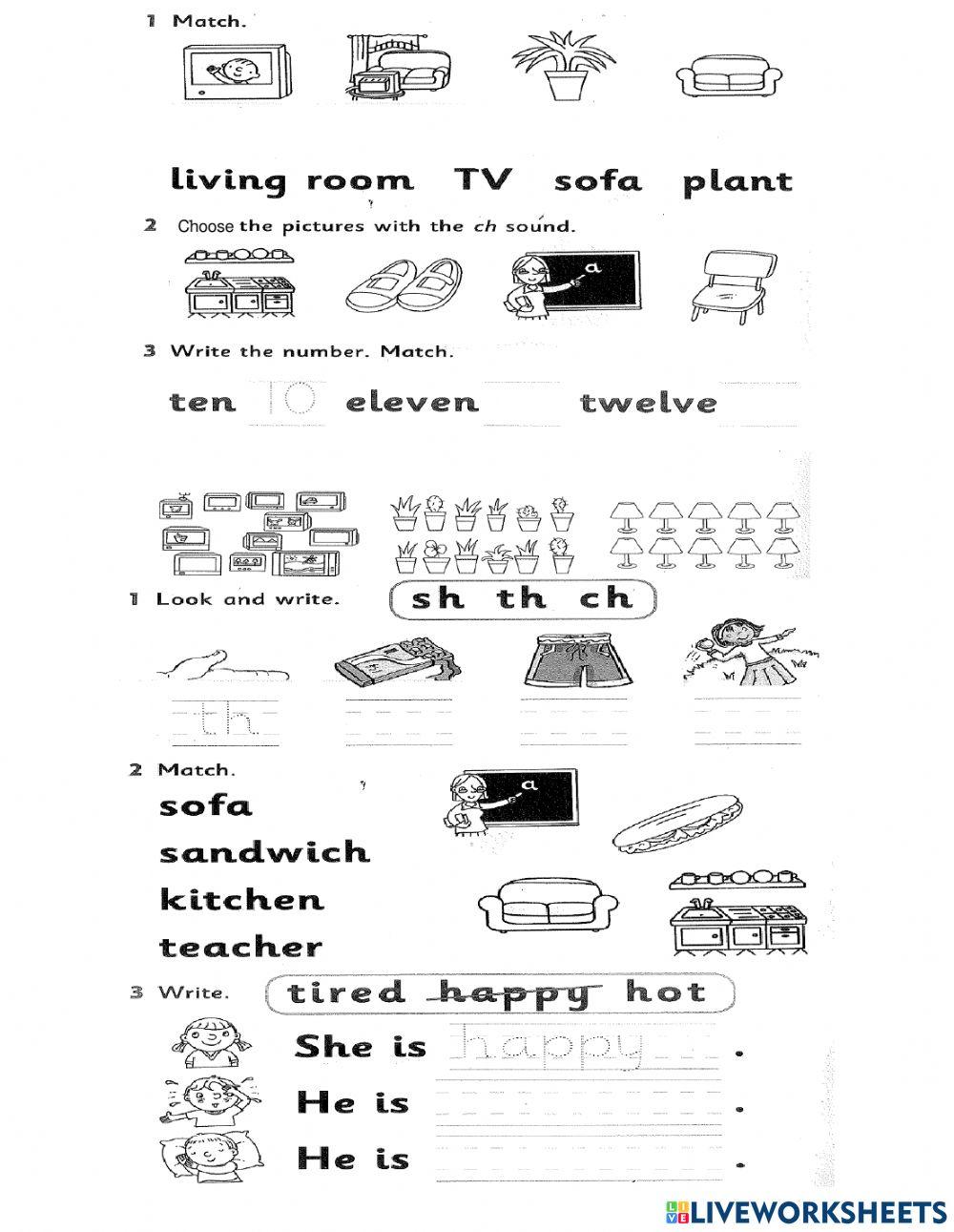 Test 1-First 2 worksheet | Live Worksheets