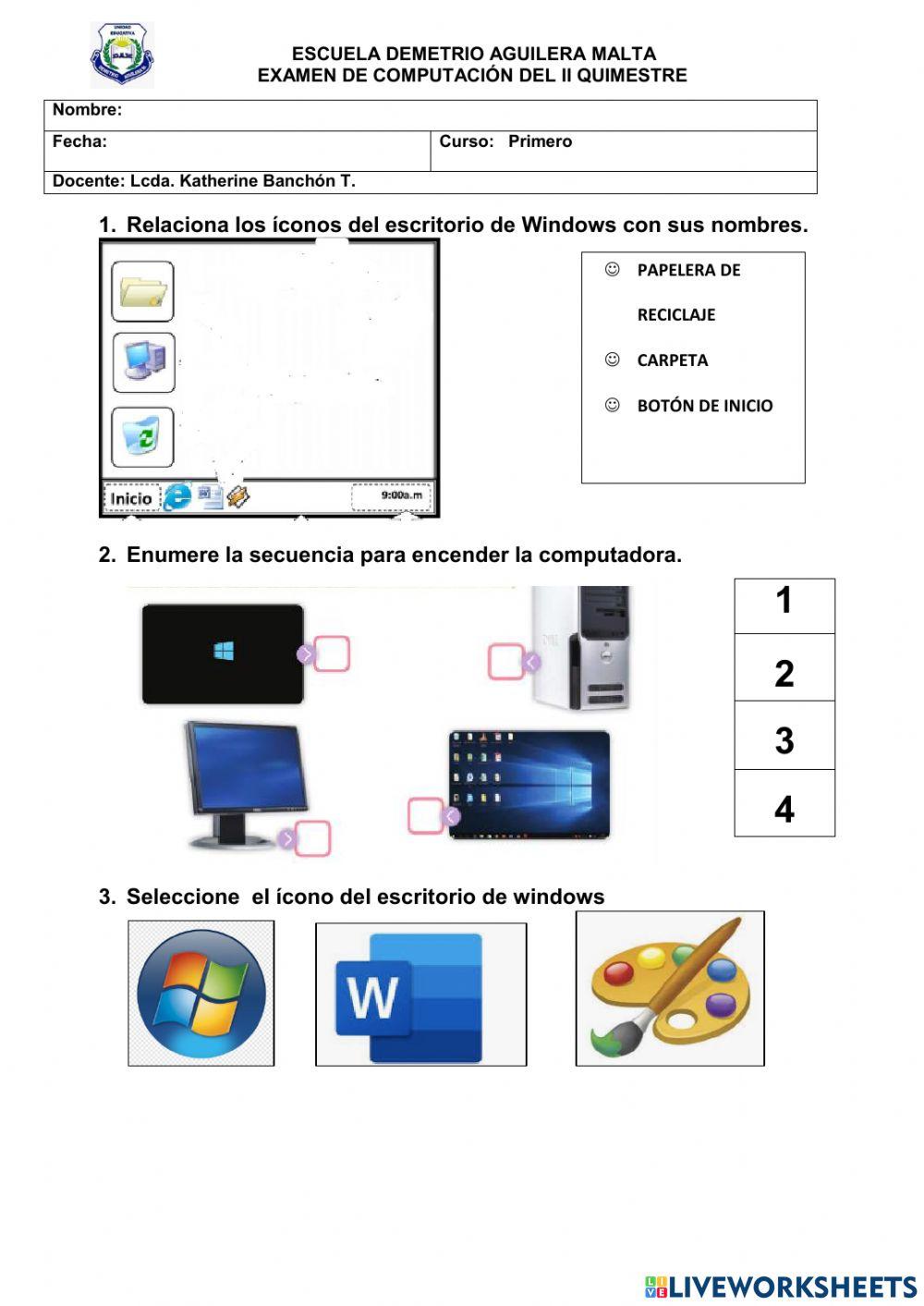 COMPUTACIÓN PRI… | Free Interactive Worksheets | 3550227