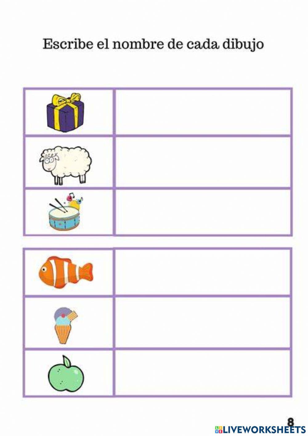 Nombre correcto worksheet | Live Worksheets