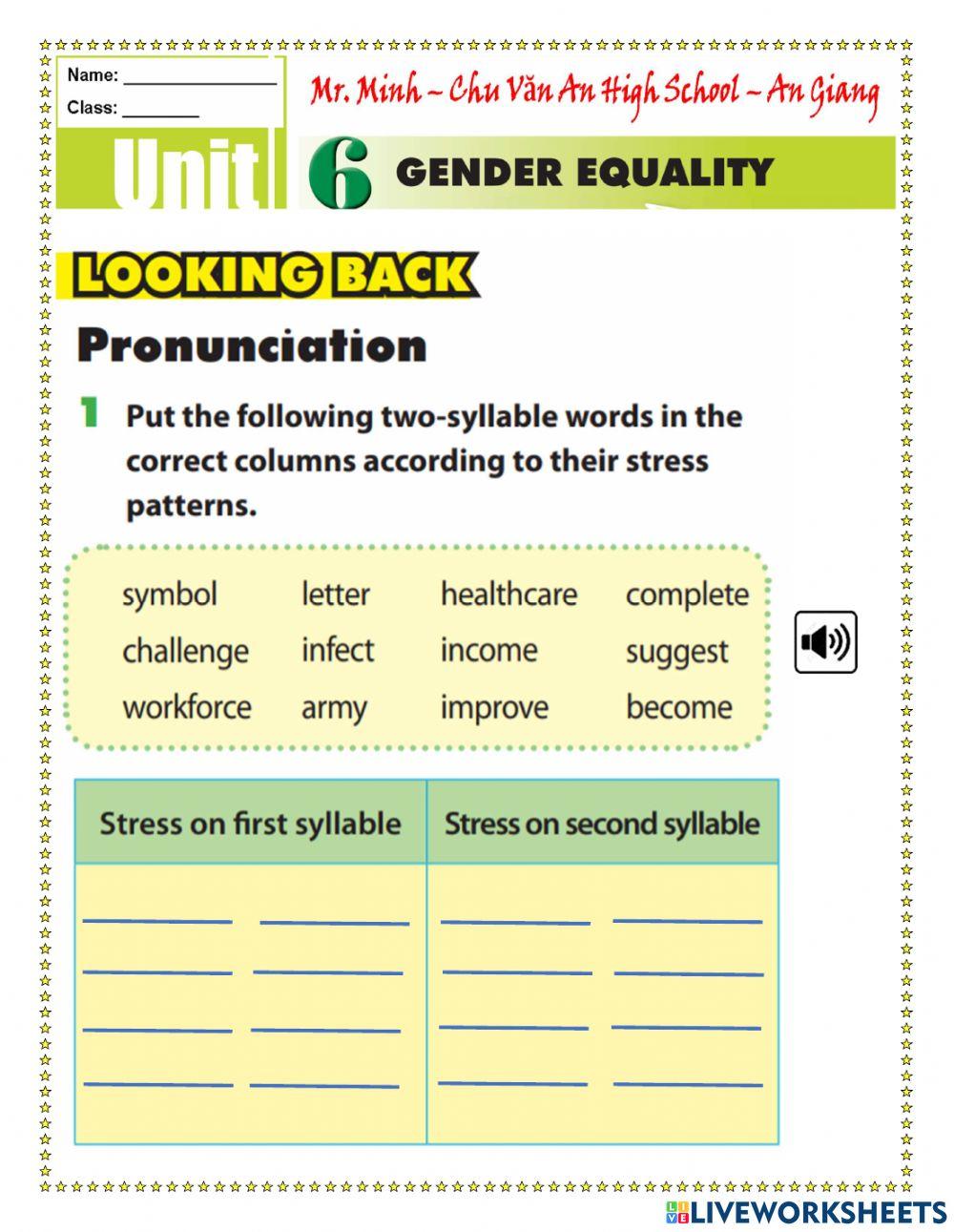 English 10 - Unit 6 - Looking Back worksheet | Live Worksheets