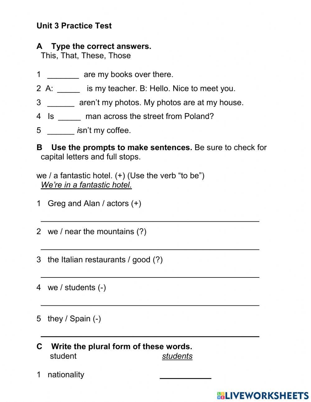 Cutting Edge Unit 3 Practice online exercise for | Live Worksheets