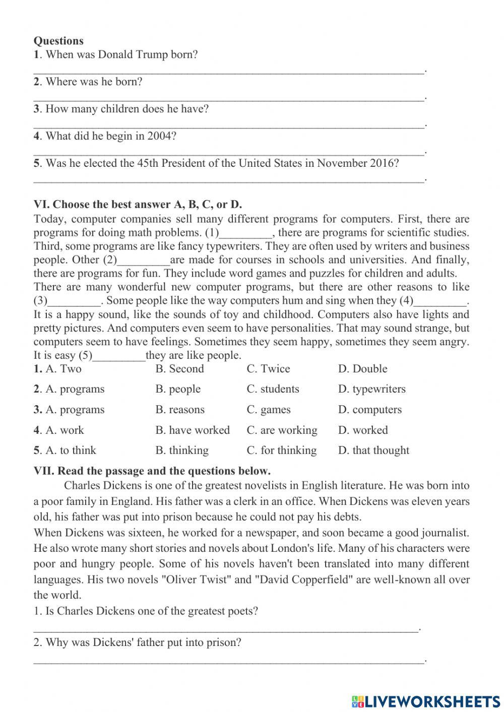 Grade 9 - Unit 9 interactive worksheet | Live Worksheets