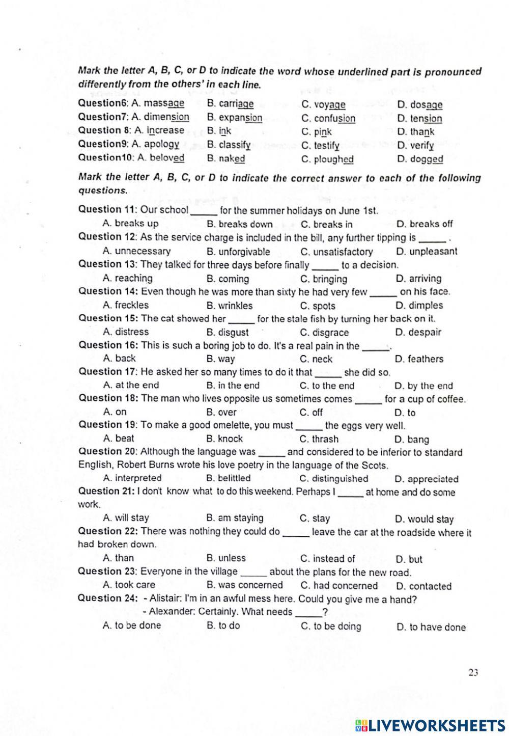 Practice test 4 - CNN (13) worksheet | Live Worksheets
