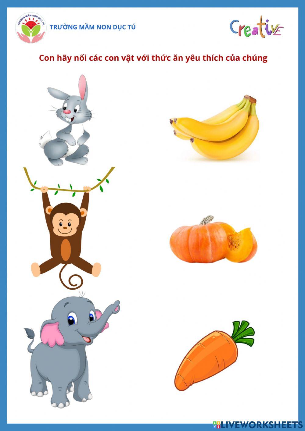 Bai tap noi interactive worksheet for mam non | Live Worksheets