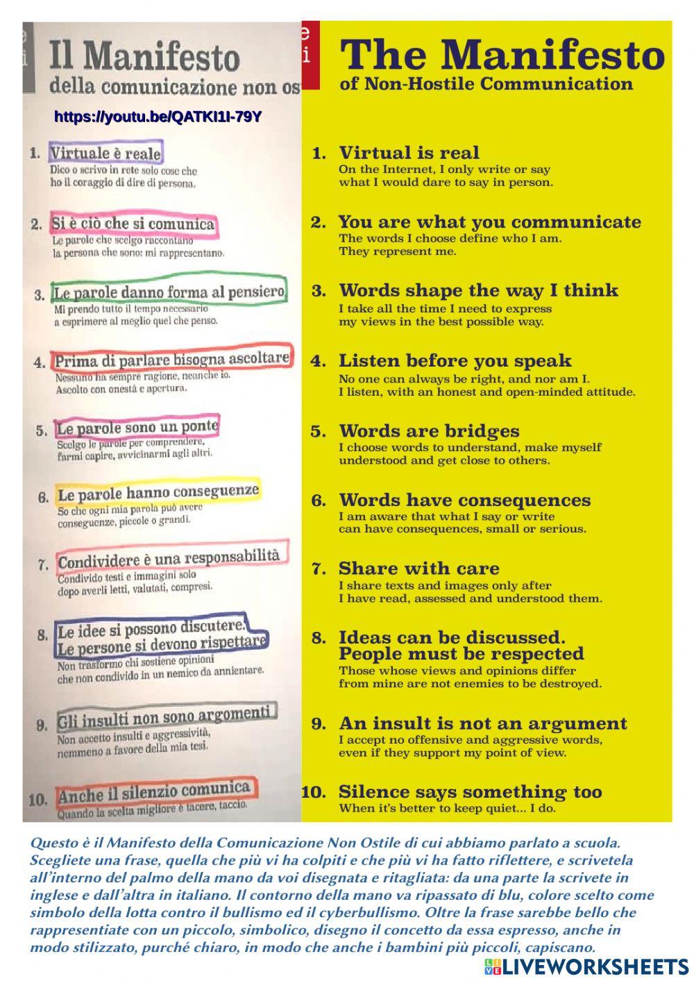 The Manifesto o… | Free Interactive Worksheets | 6836430