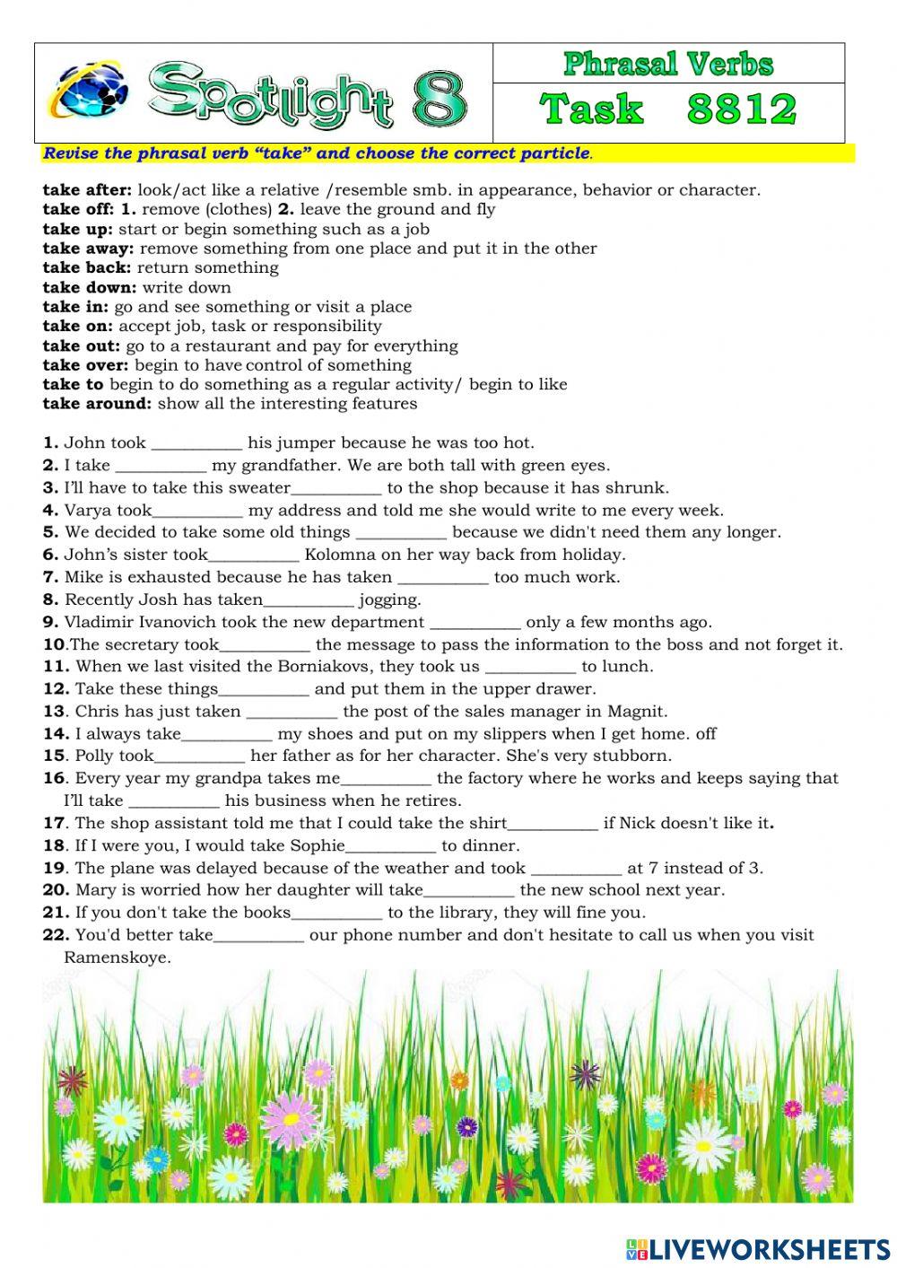 Spotlight 8 Task 8812 worksheet | Live Worksheets