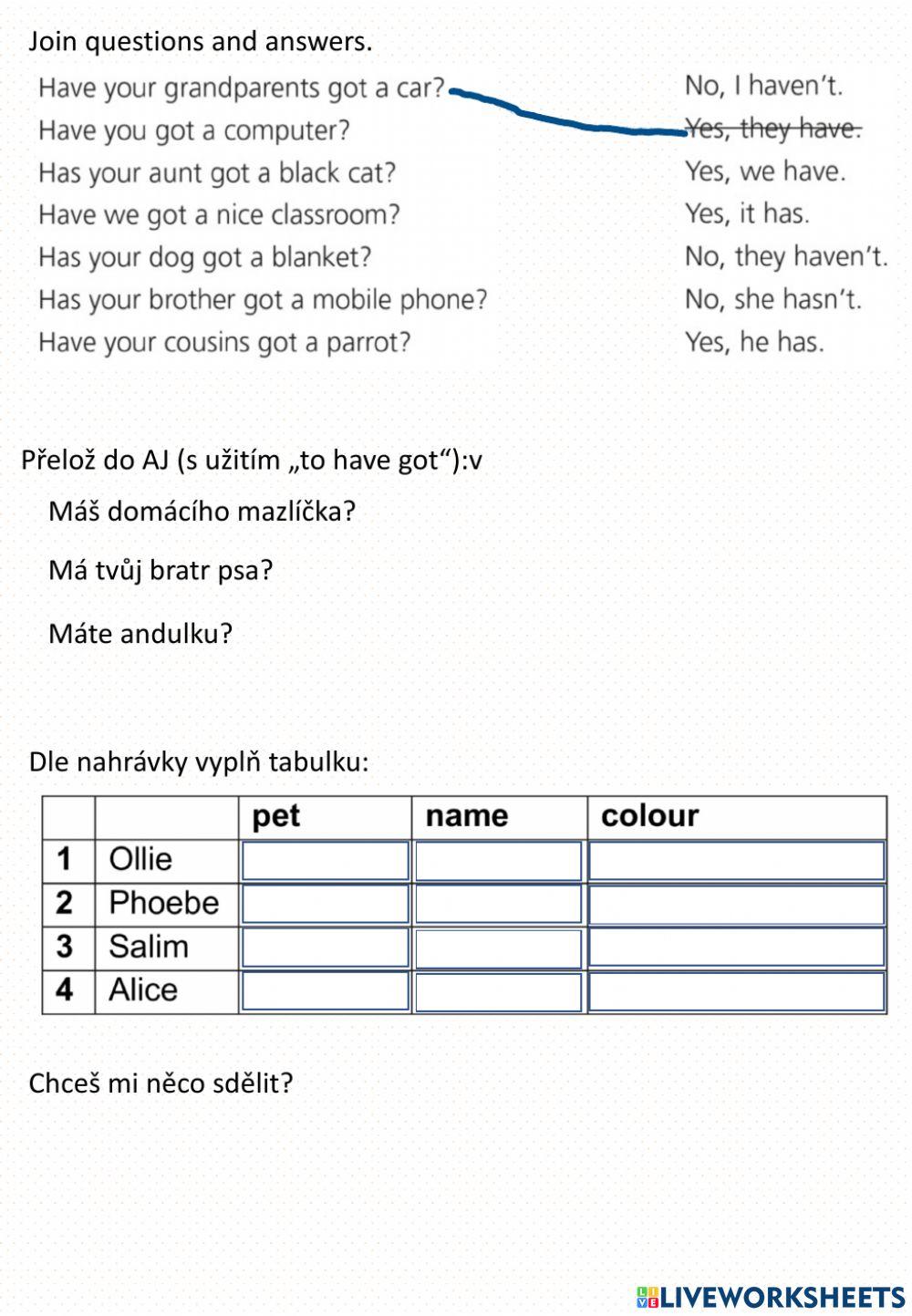 Project 1 3C worksheet | Live Worksheets