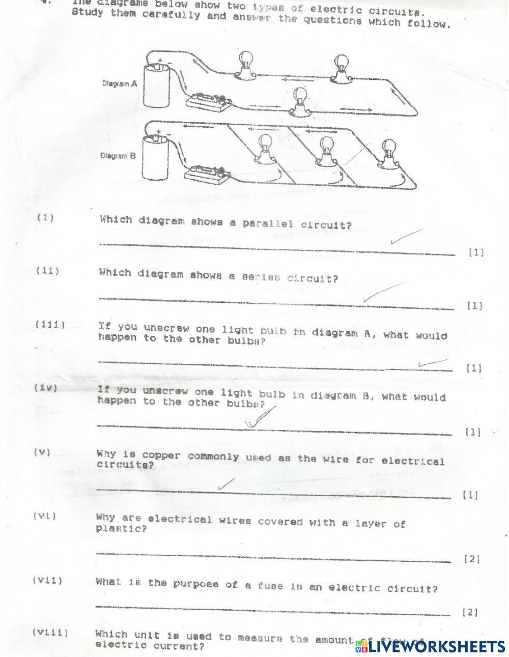 electricity online exercise for | Live Worksheets