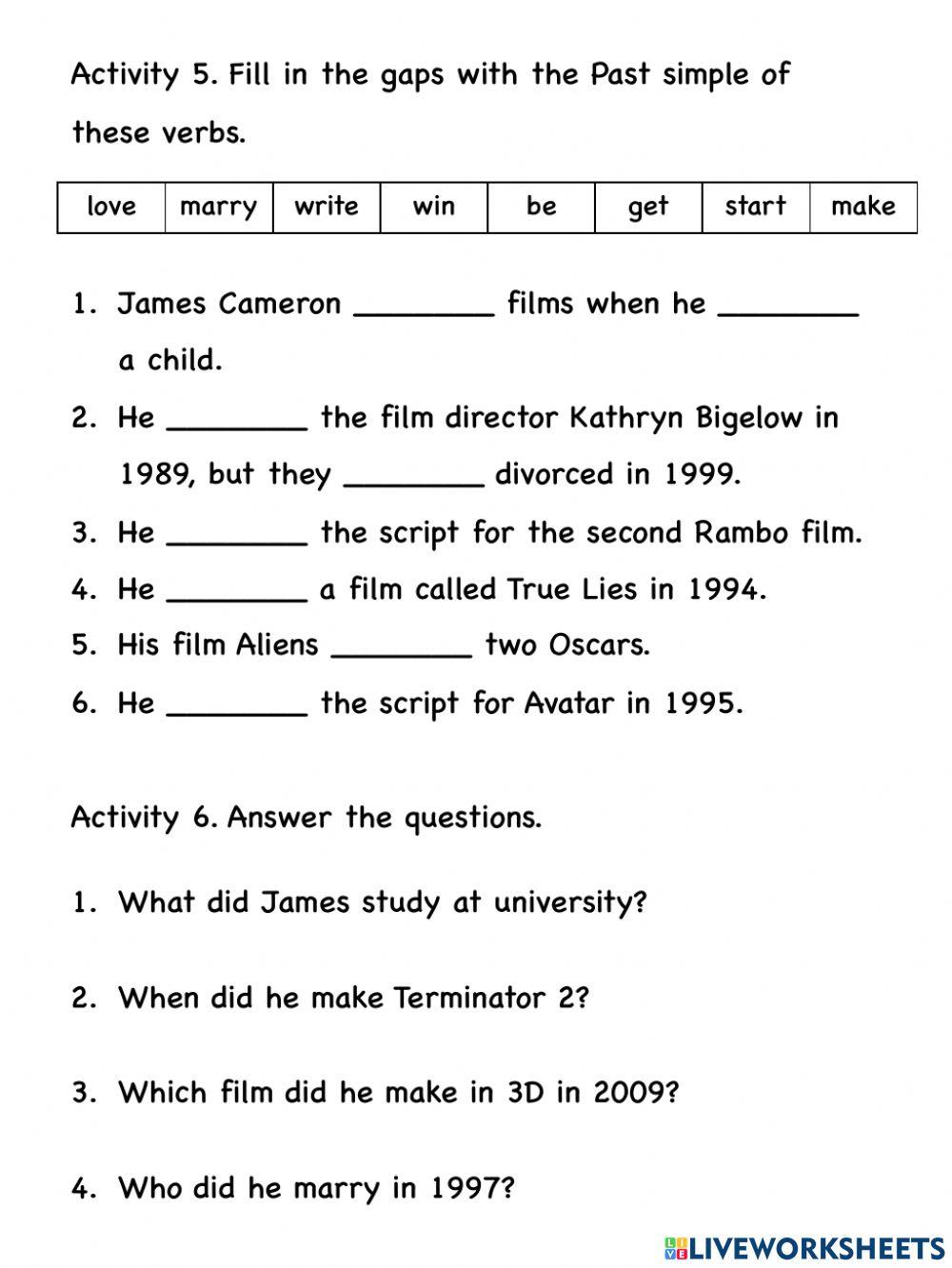 Past simple - James Cameron 1151 | Arelly Chiu Castillo