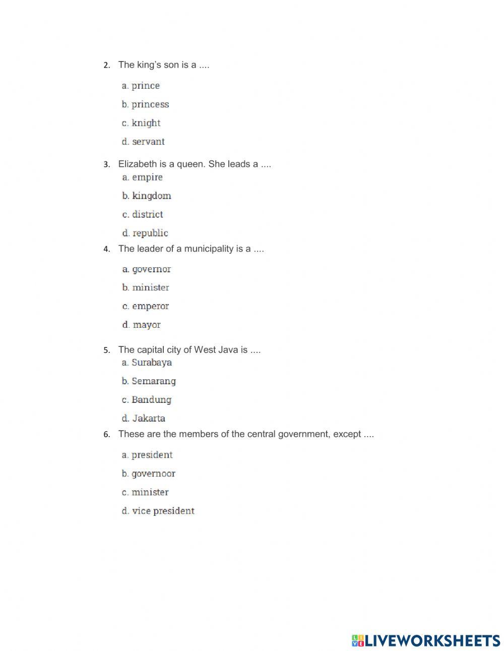 Answer the questions online pdf activity for 6 | Live Worksheets