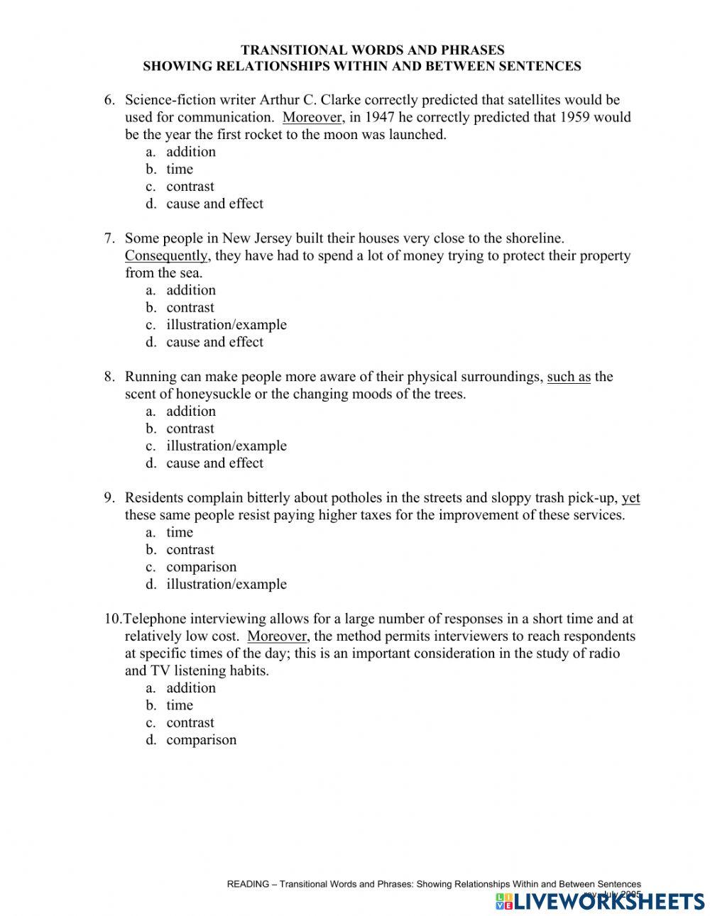 Transitional wo… | Free Interactive Worksheets | 6836661