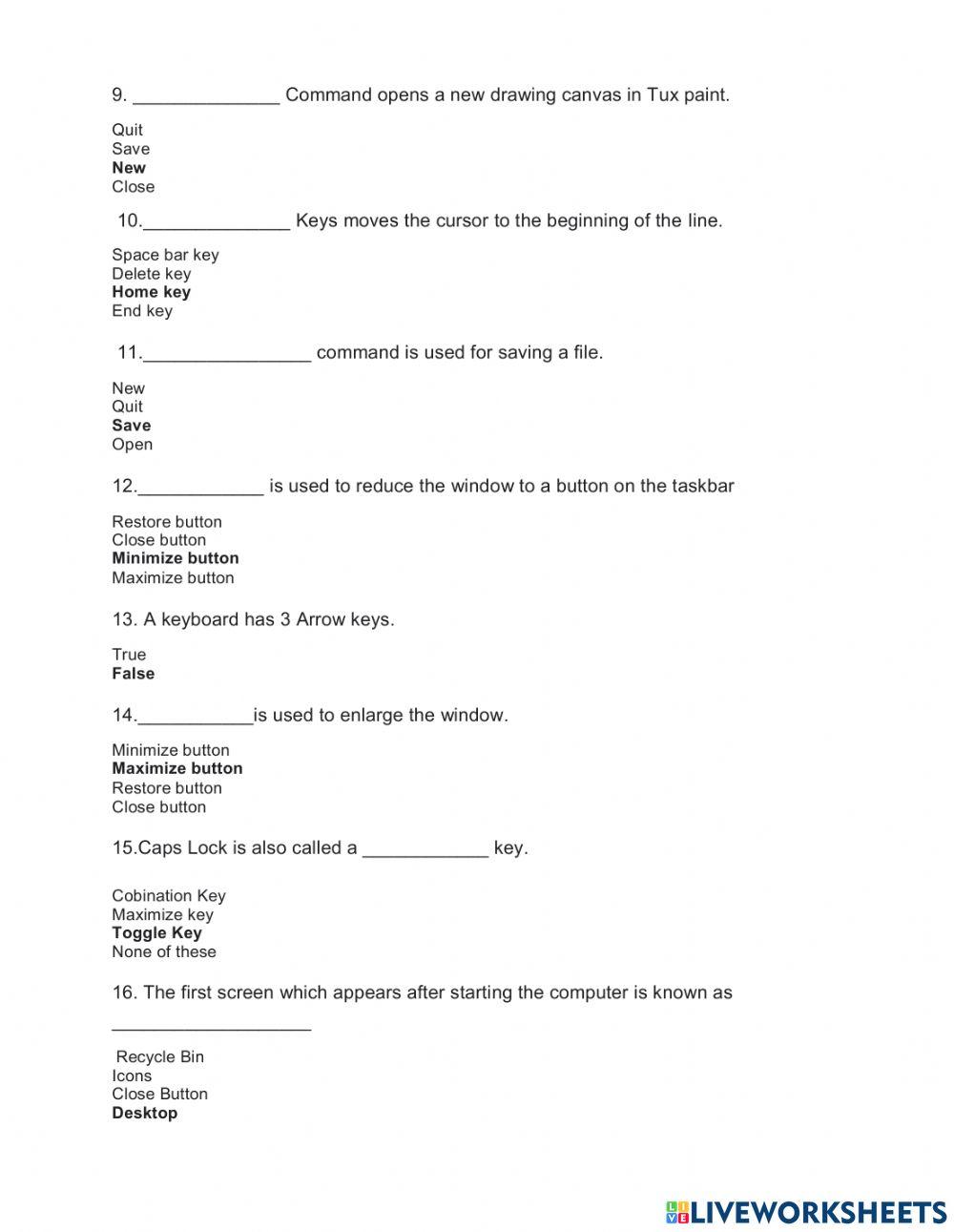Ct-2 worksheet | Live Worksheets