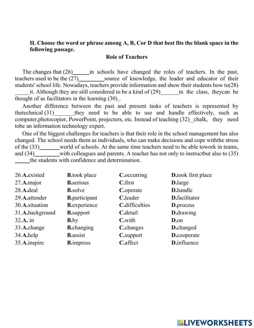 Unit 11 - test 3 worksheet | Live Worksheets