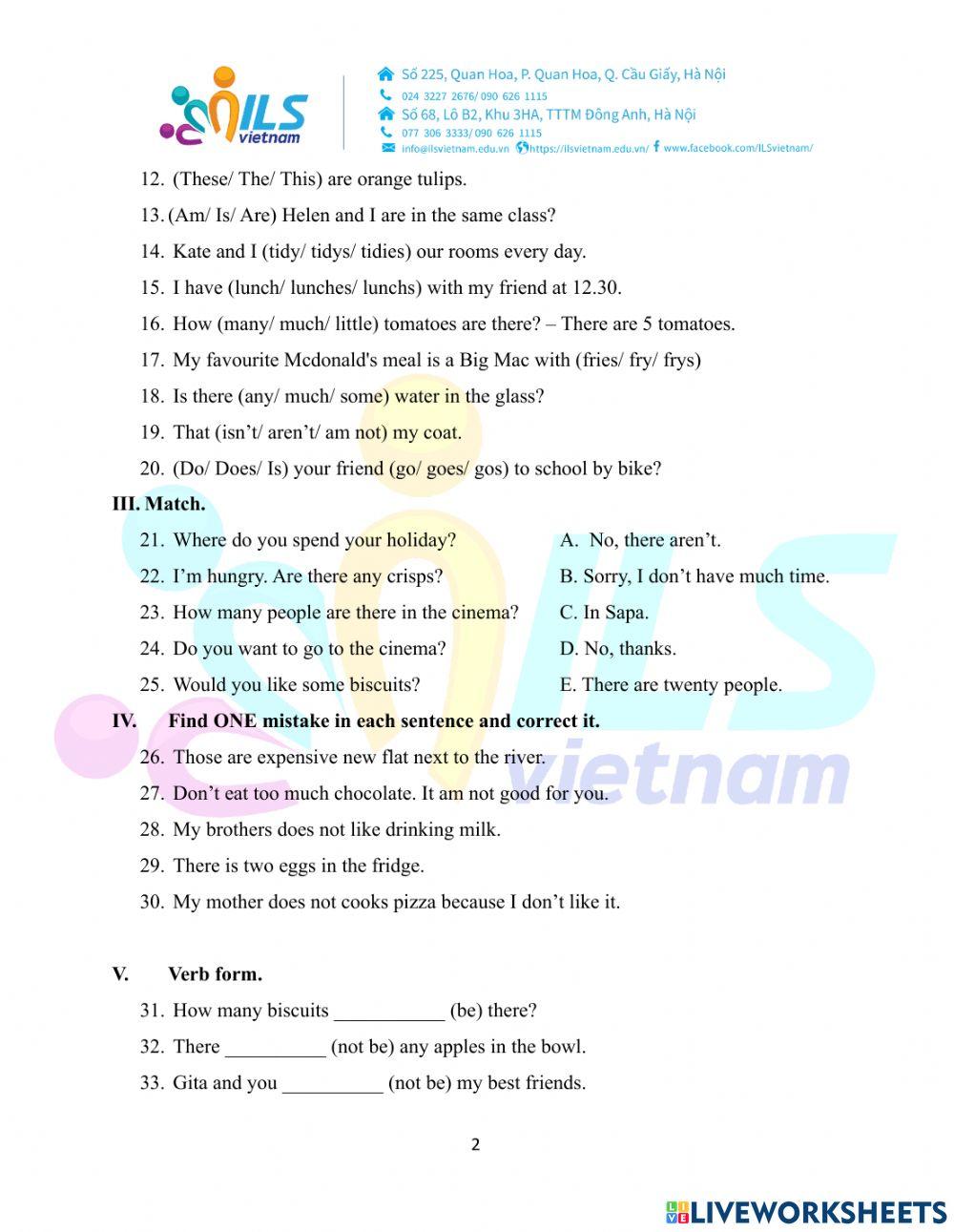 Grade 5-Midtest-Level 1 worksheet | Live Worksheets