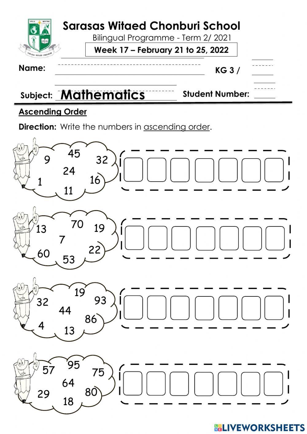 1885451 | Ascending and Descending Order | Shiela Mae C