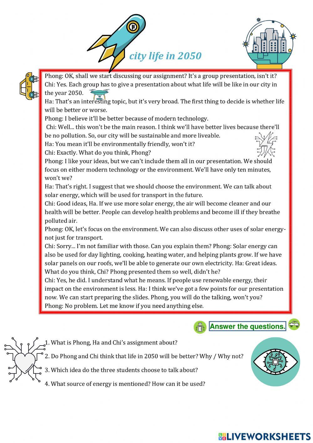 Life future interactive worksheet | Live Worksheets