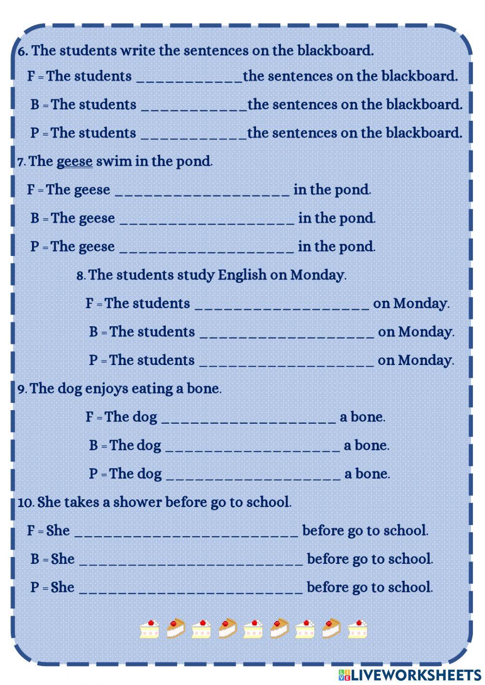 Future Tense Negative online exercise for | Live Worksheets