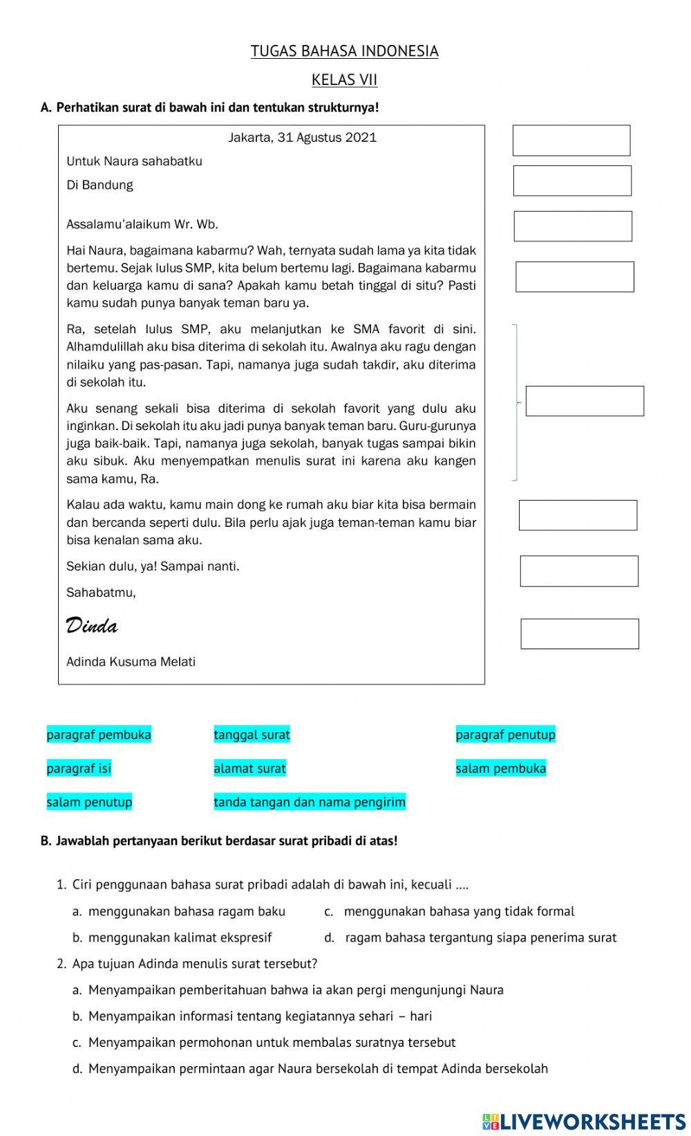 1884538 | Surat Pribadi dan Surat Resmi | coffeetea18