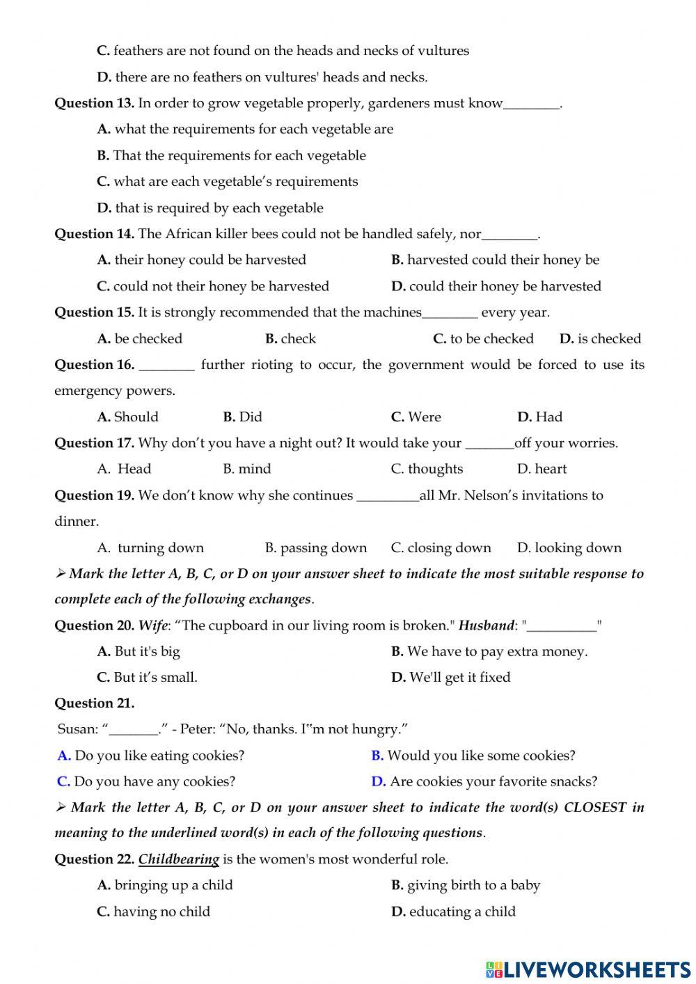 Test 209 cn 1884745 | hanhttt | Live Worksheets