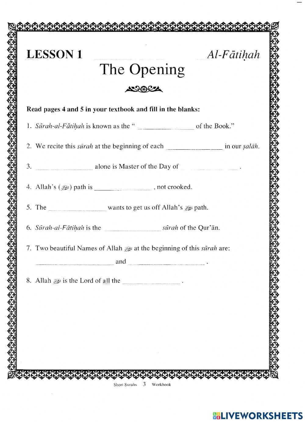 Surah al-Fatihah: Multiple choice | Sumaiya Quasim