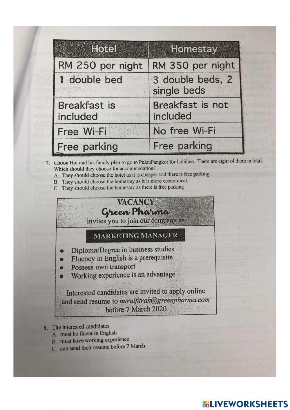 FORM 1 FINAL ASSESSMENT online exercise for | Live Worksheets