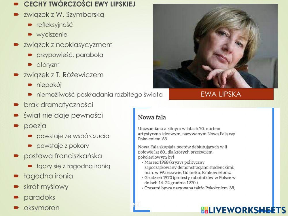 Ewa Lipska -Dyktando- worksheet | Live Worksheets