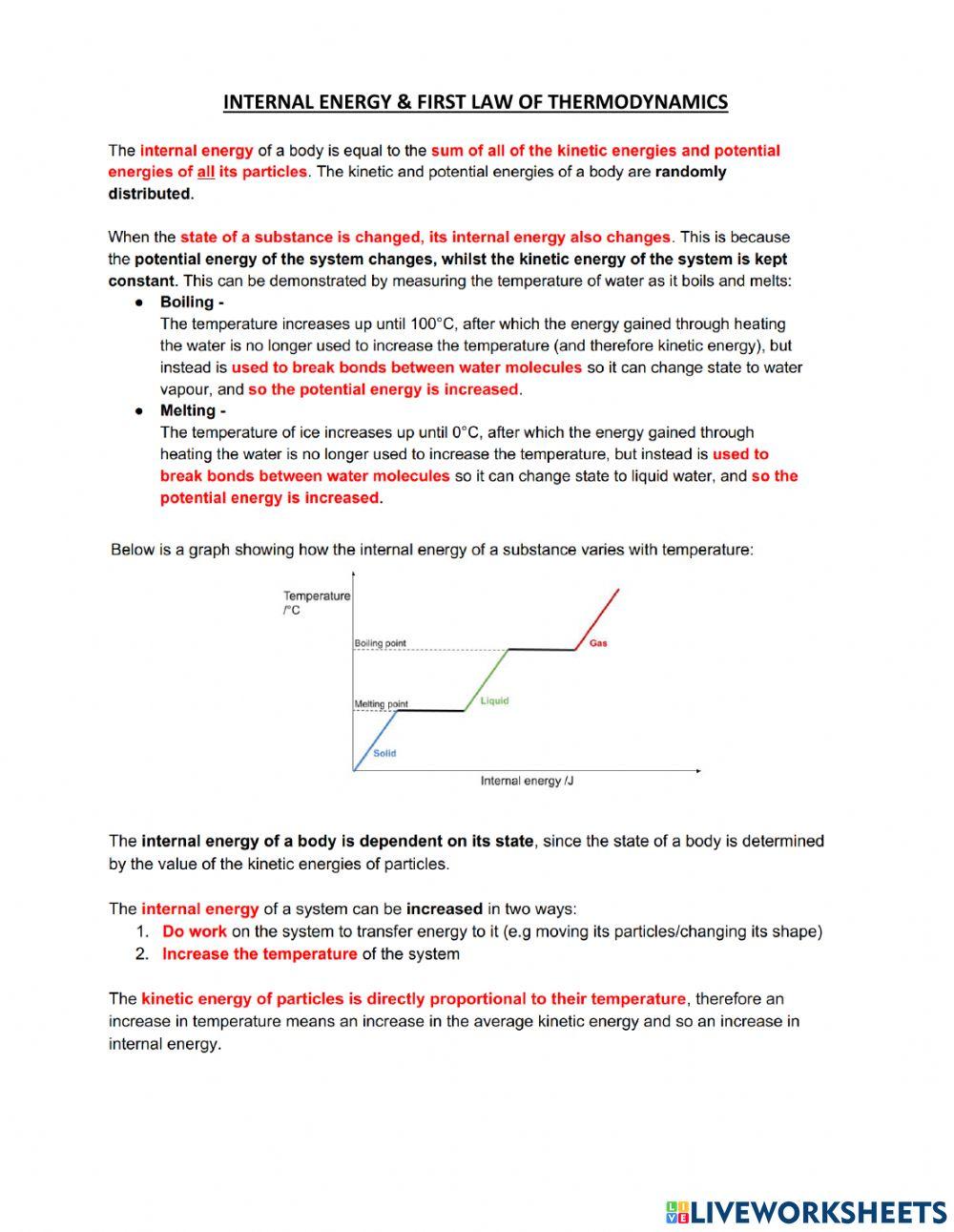 First Law Of Thermodynamics Graph