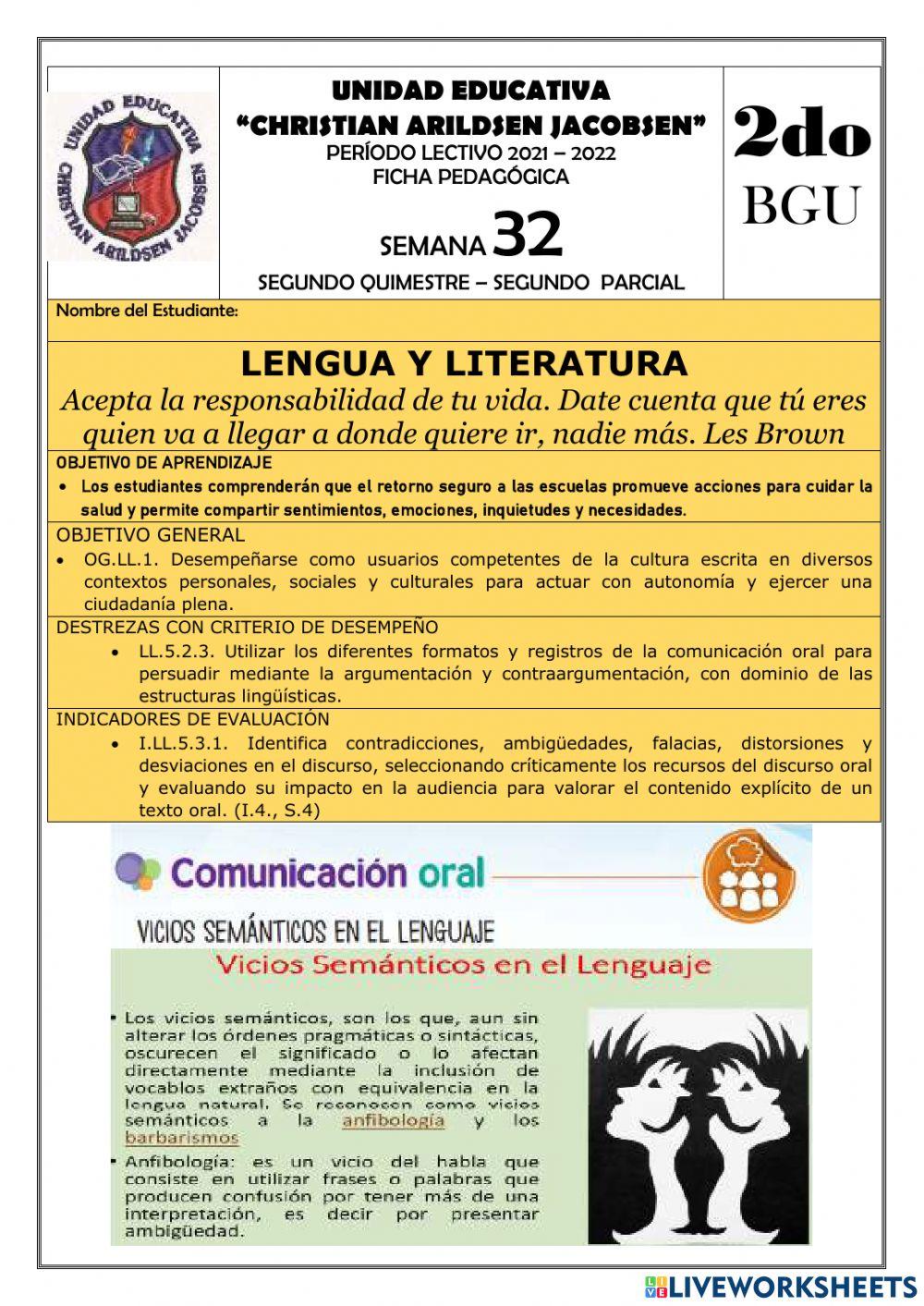 SEMANA 32-LENGU… | Free Interactive Worksheets | 1842251