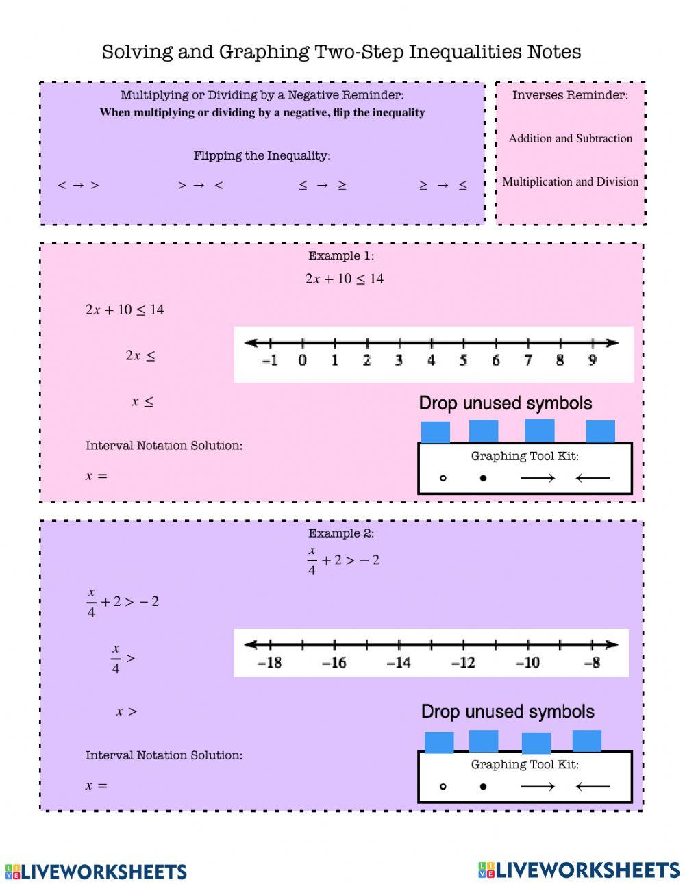 inequalities | Free Interactive Worksheets | 2709523