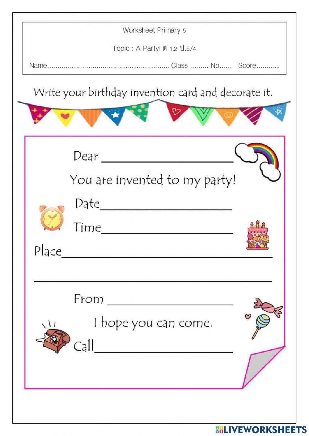 birthday invention ป.5 online exercise for | Live Worksheets