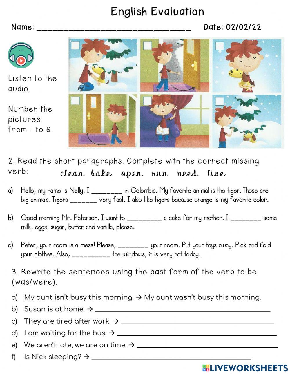 English Evaluation - 3rd Grade 0209 | MissYandari