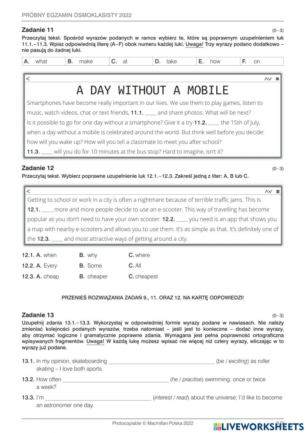 Próbny E8 macmi… | Free Interactive Worksheets | 6825628