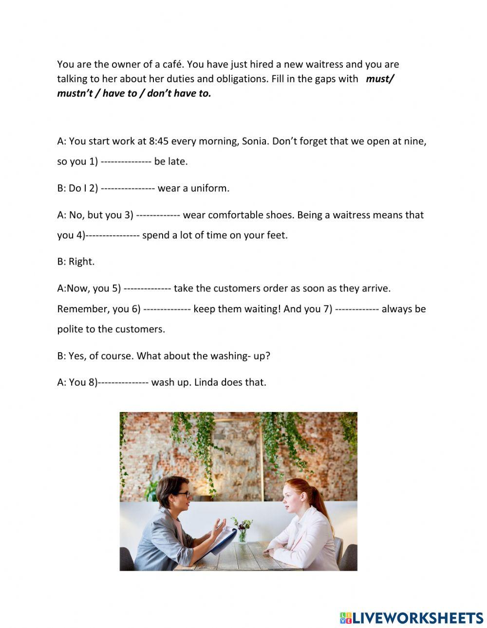 Modals online exercise for 9 | Live Worksheets