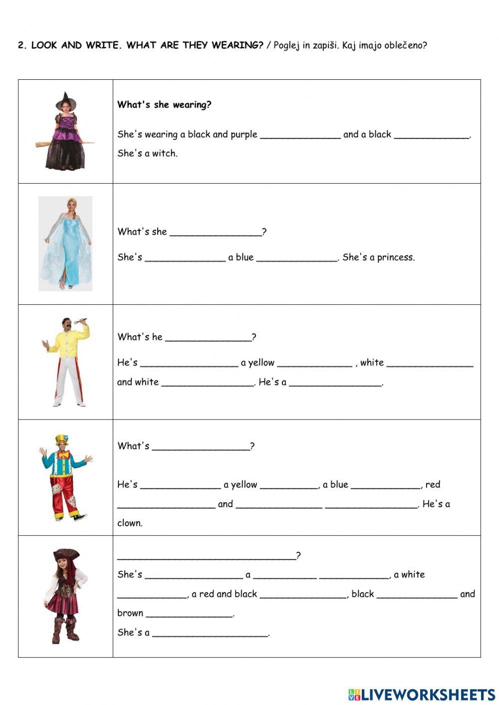 a fancy dress party online exercise for | Live Worksheets