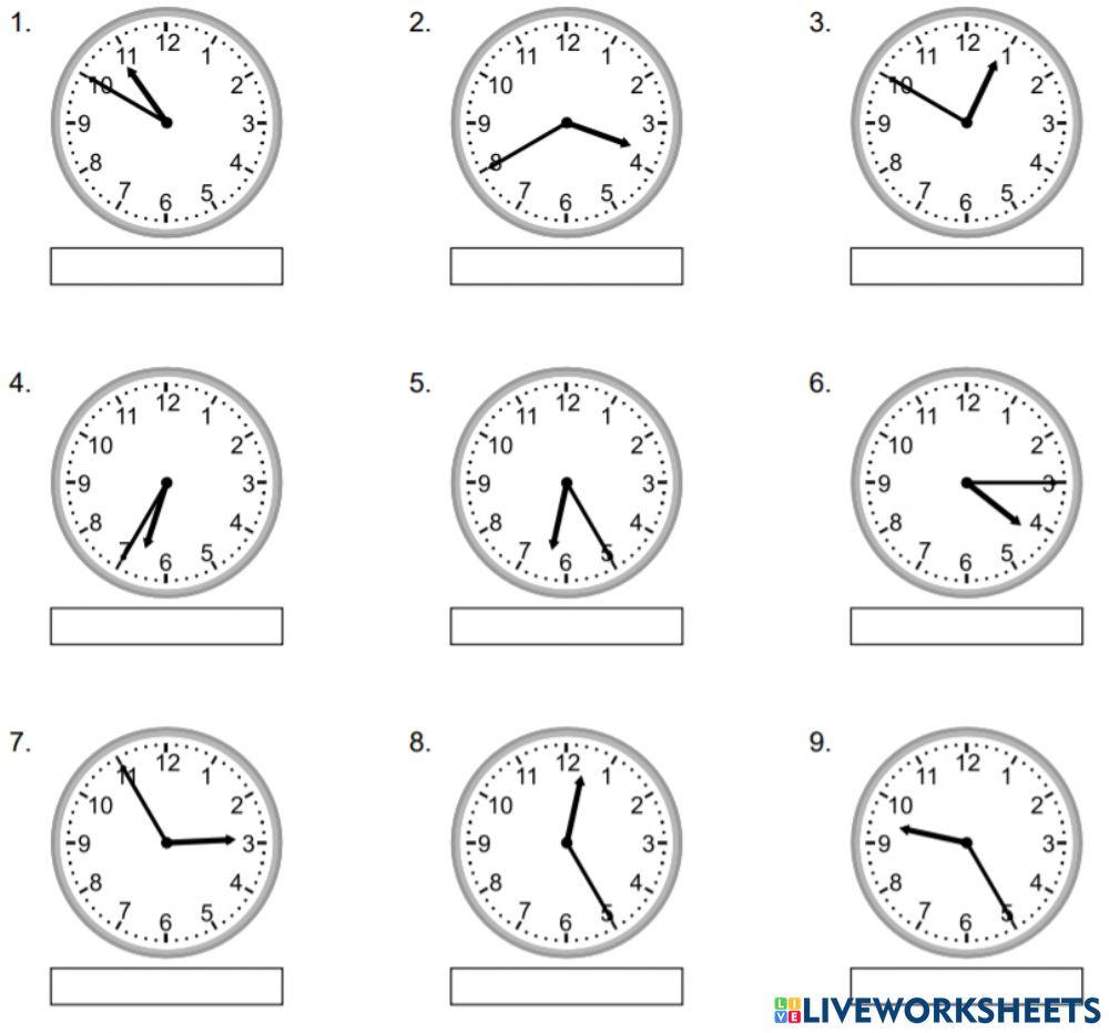 Telling time 5t… | Free Interactive Worksheets | 2710021