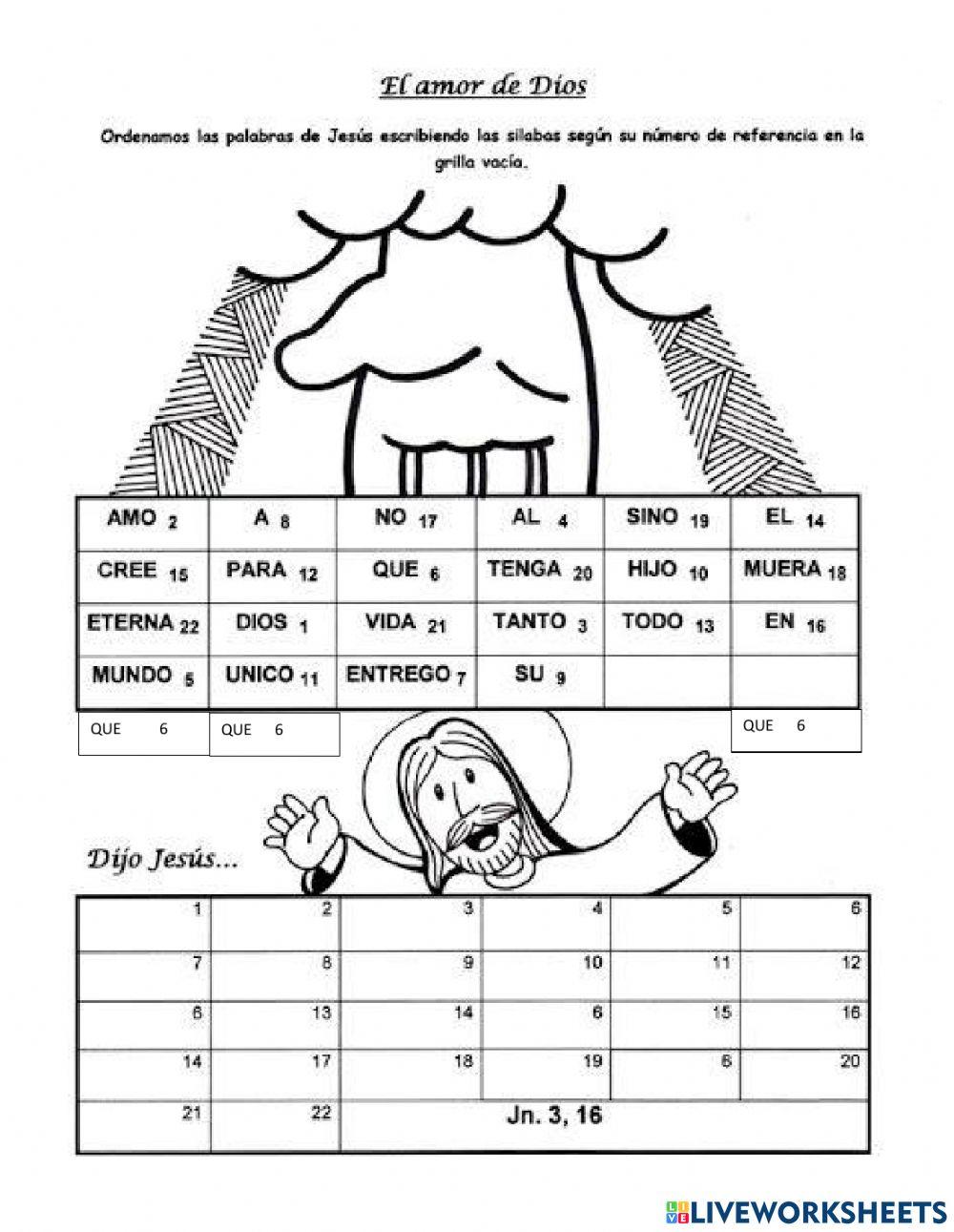 Dios es amor 1842182 | missmajoreyes | LiveWorksheets