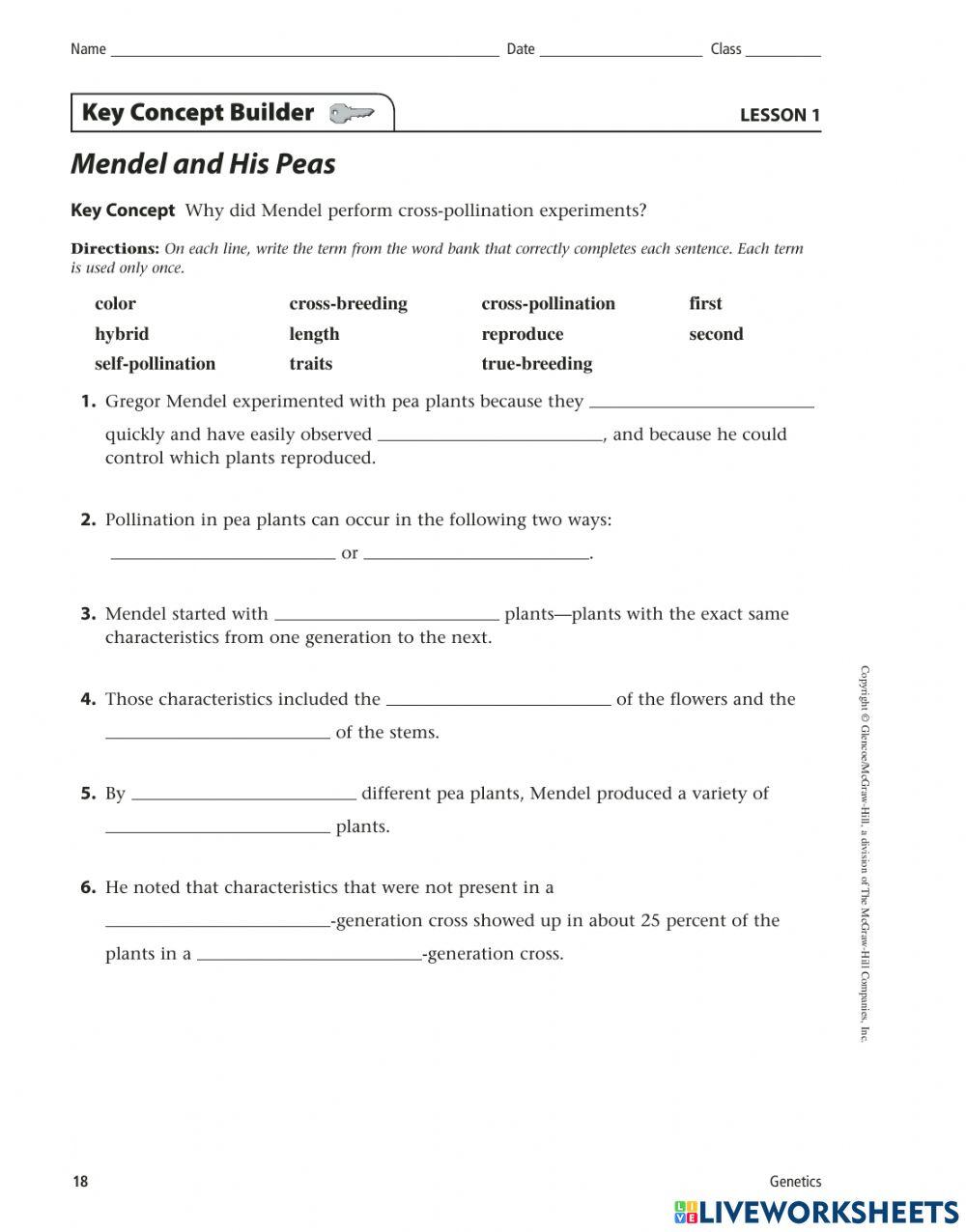Genetics Concept Builder online exercise for | Live Worksheets