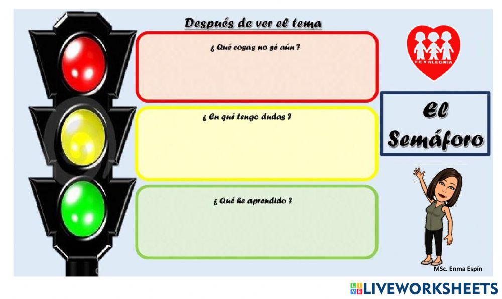 Rutina de pensamiento el semáforo online exercise for | Live Worksheets