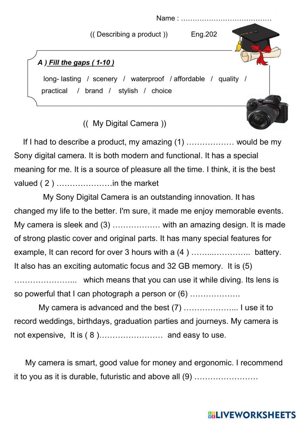Describing a product ( Digital Camera ) | ahmedebid