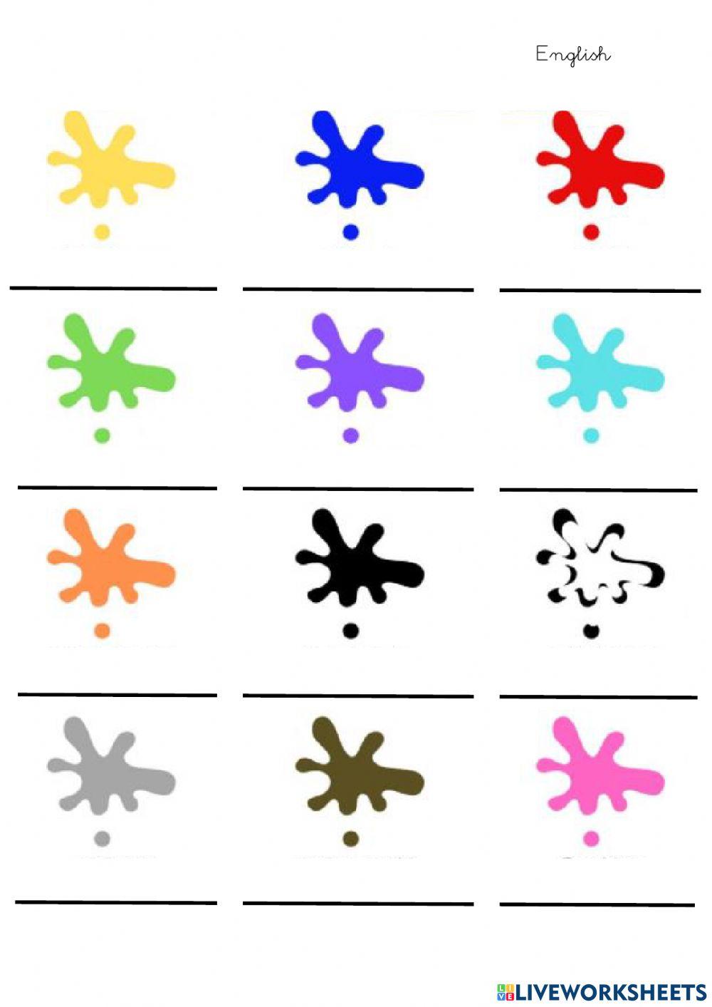 Pdf online activity: The colours | Live Worksheets