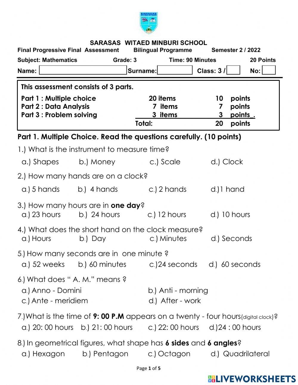 G 3 MATH 3 FINAL EXAM Online Exercise For Live Worksheets g-3-math-3-final-exam-online-exercise-for-live-worksheets